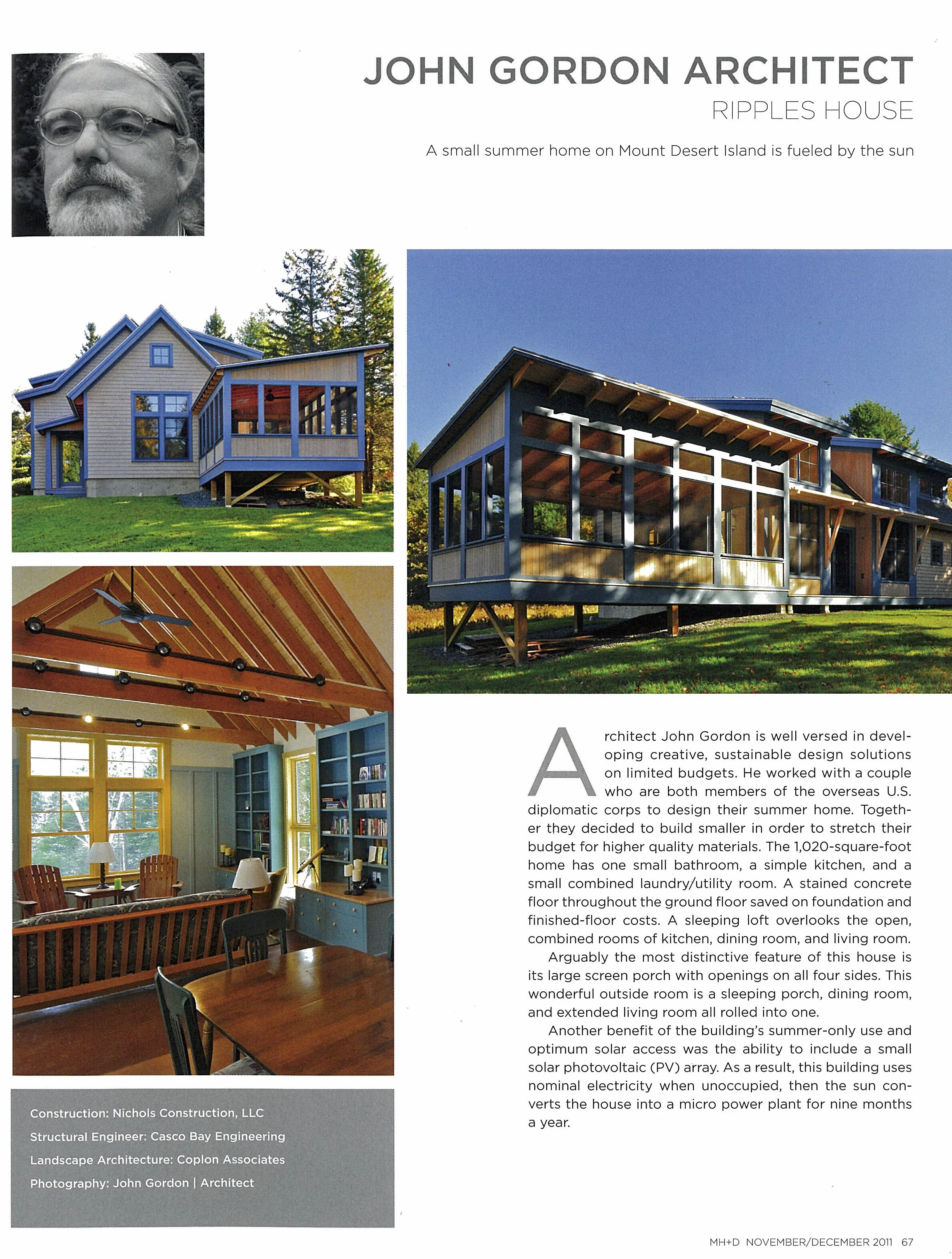 about — JOHN GORDON | ARCHITECT . maine