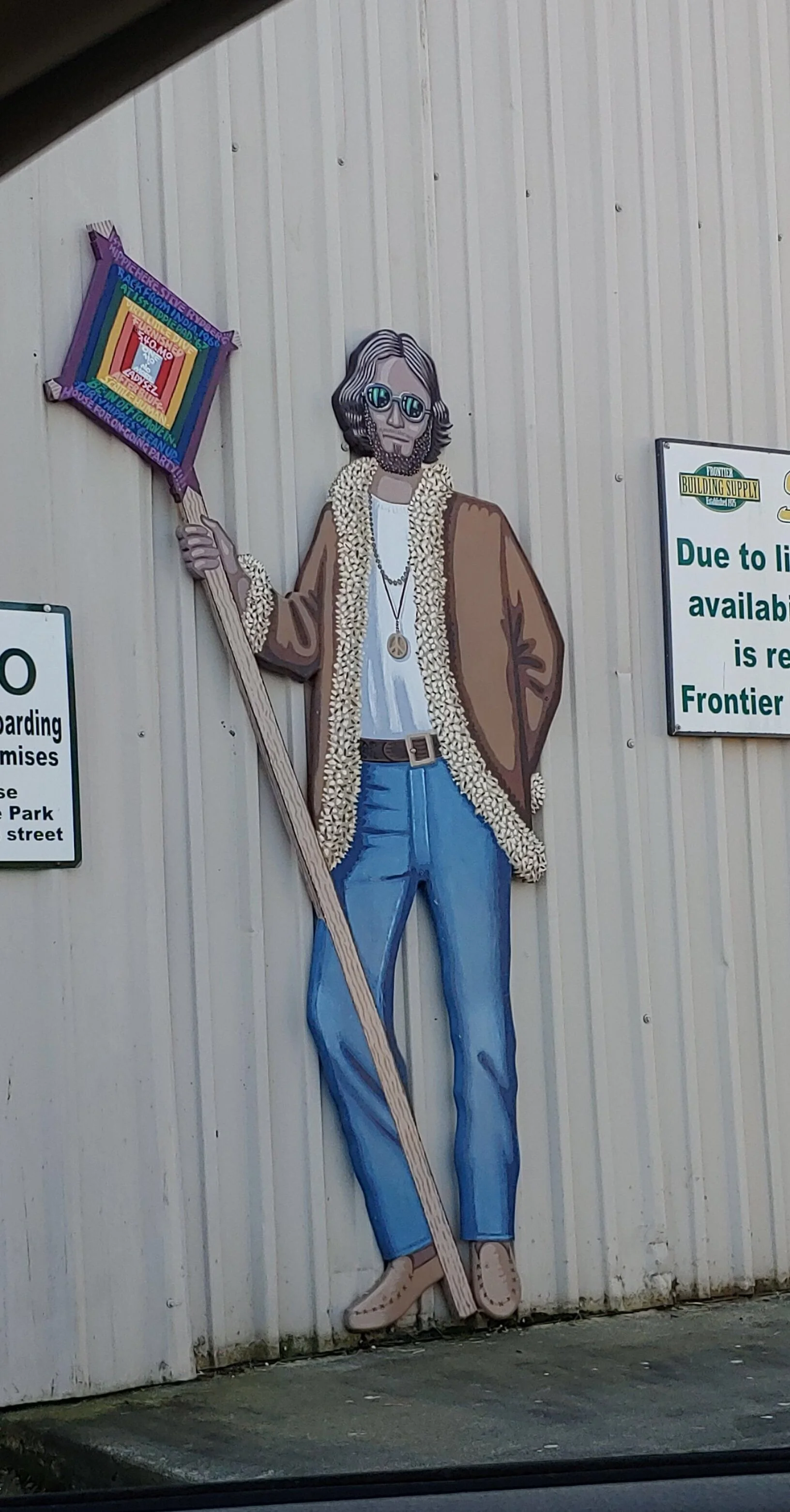 Hippie Steve at first hippie pad, '67. — Bill Mitchell Mural Project