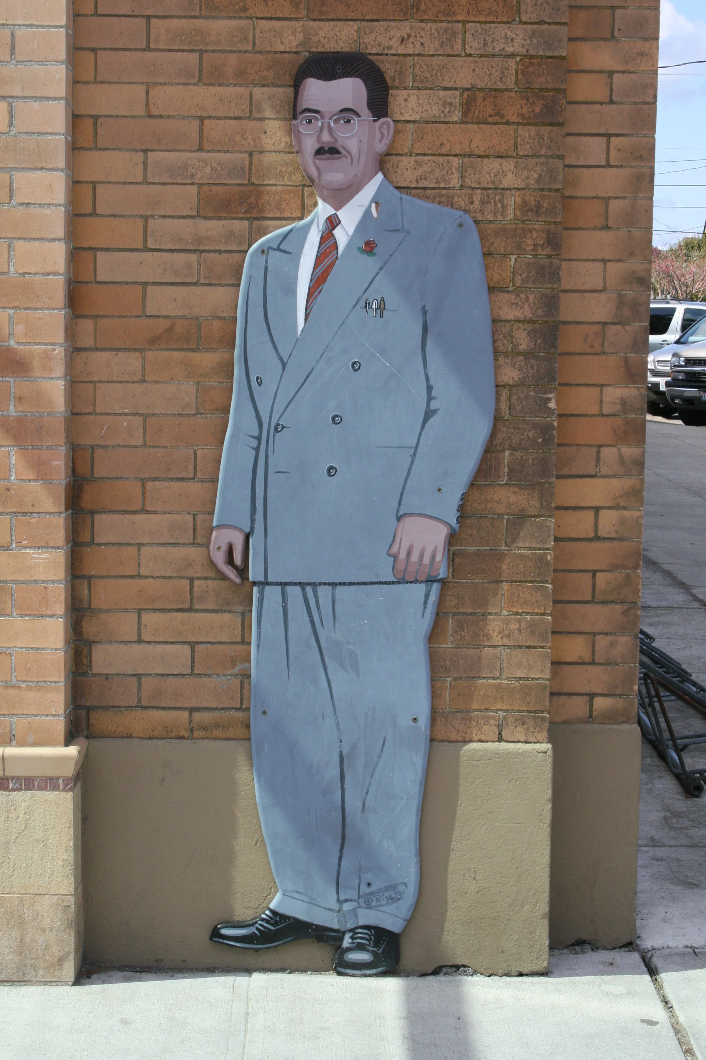 Fred Cartwright, Peoples Bank Manager, 1955. — Bill Mitchell Mural Project