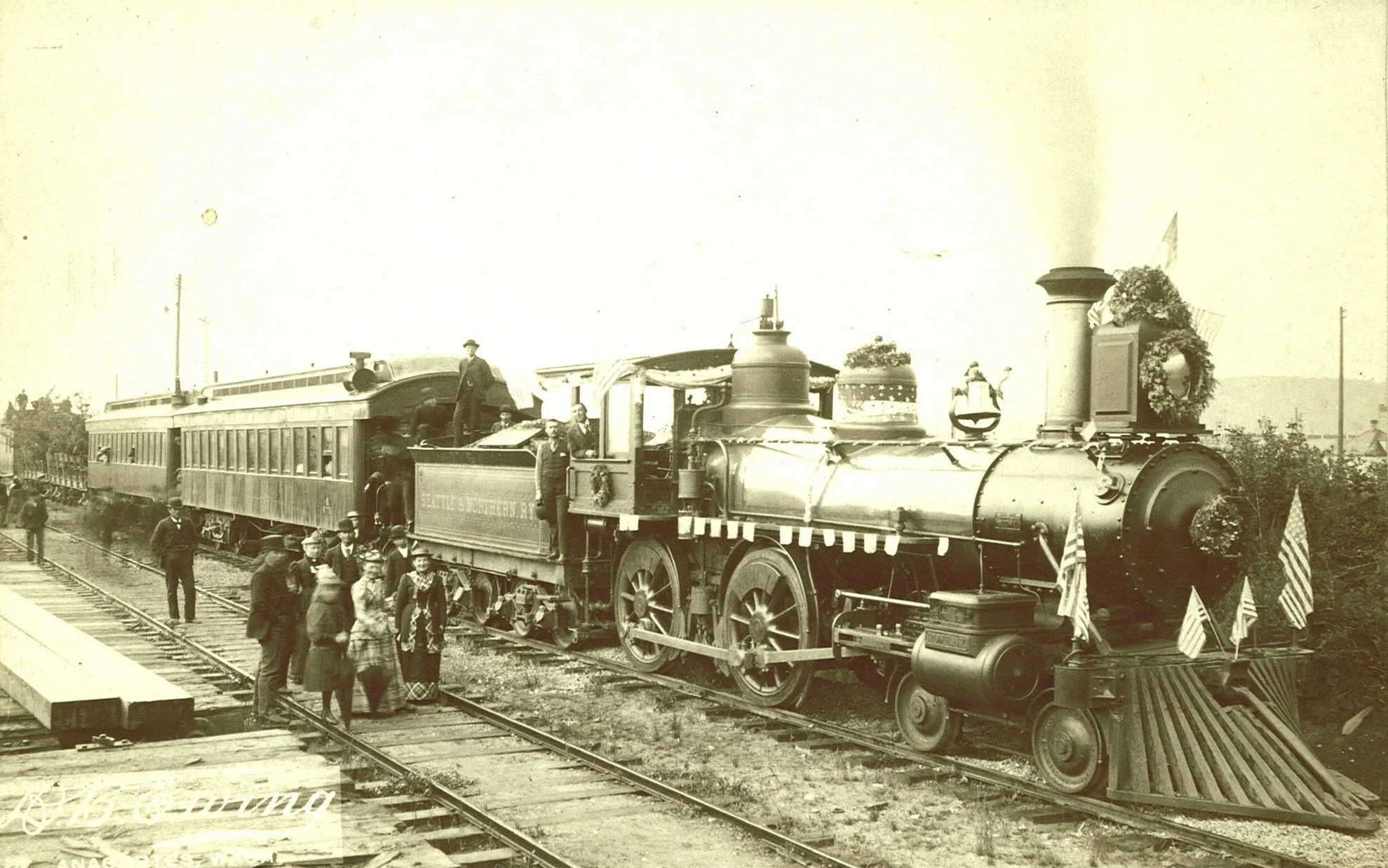 First train in town, 1890. — Bill Mitchell Mural Project