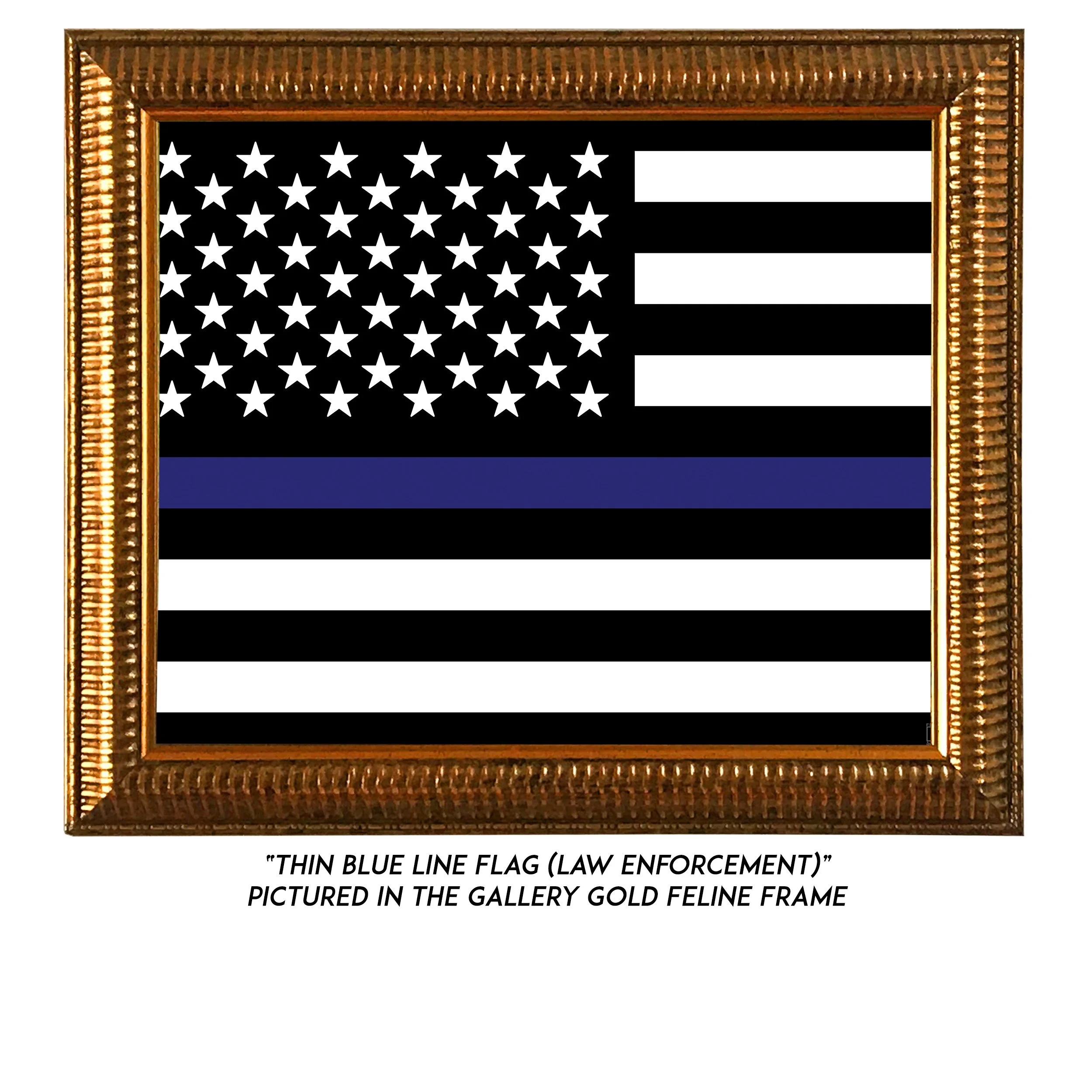 "Thin Blue Line Flag (Law Enforcement)" — Frame Your Feline