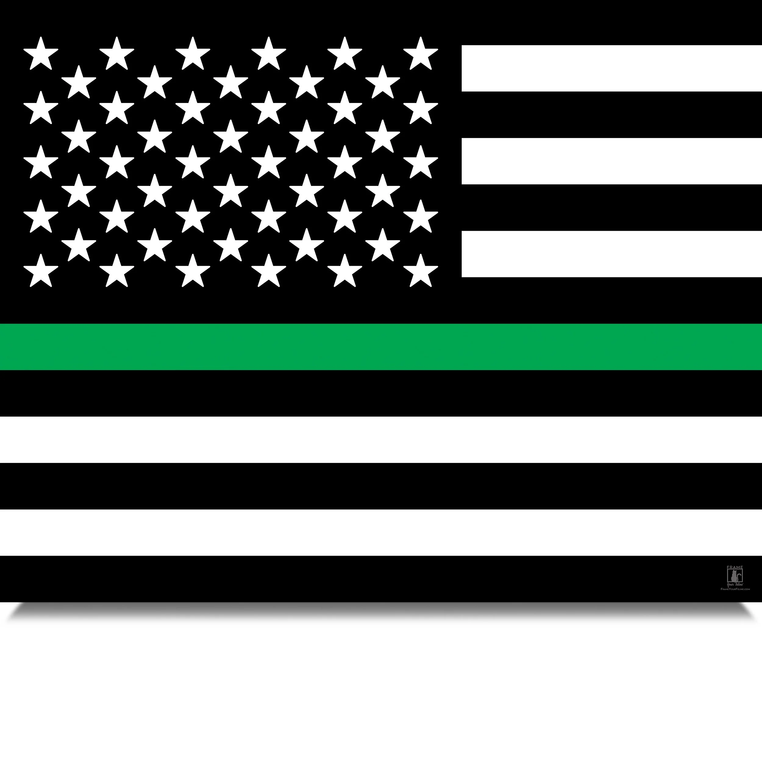 "Thin Green Line Flag (Military)" — Frame Your Feline
