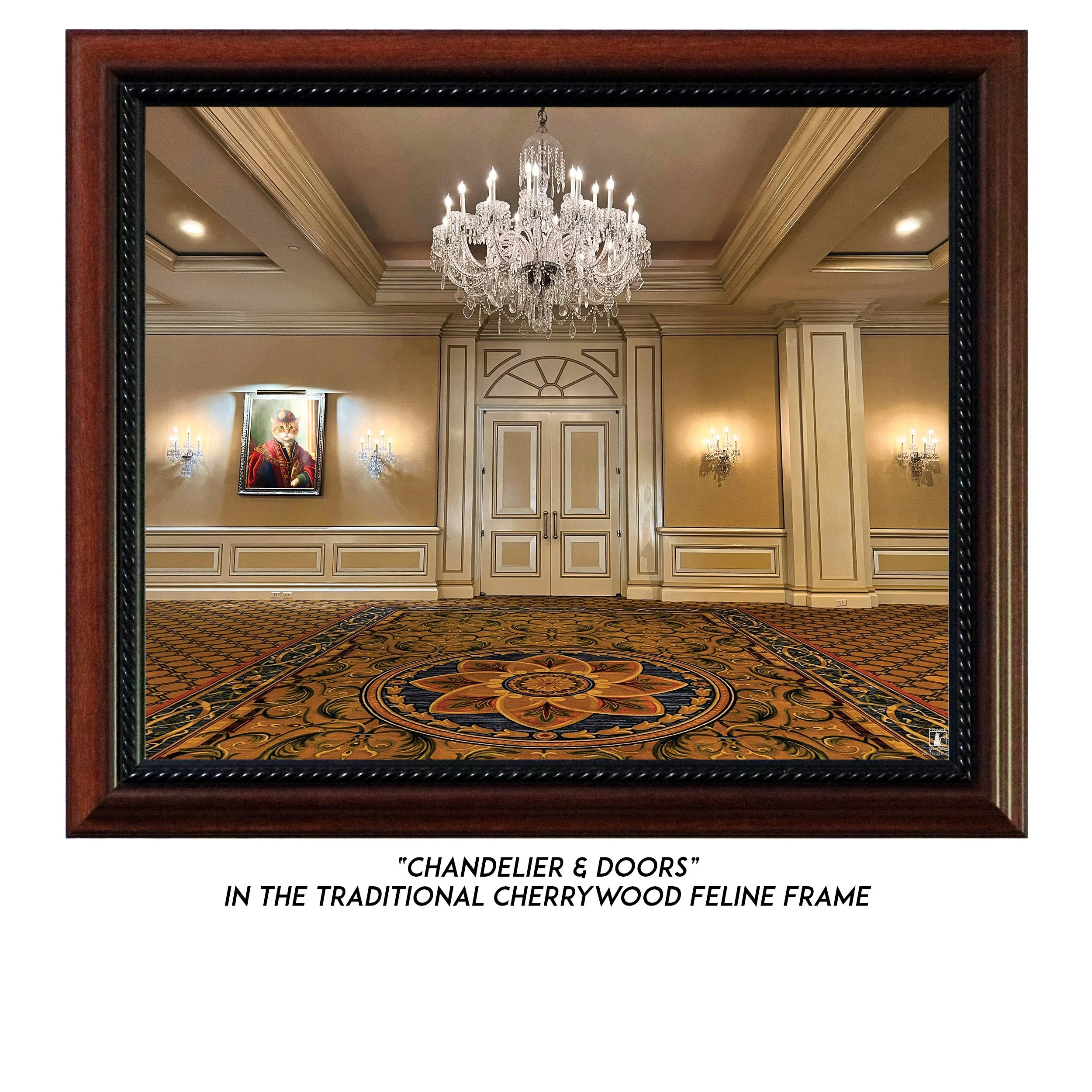 "Chandelier & Doors" — Frame Your Feline