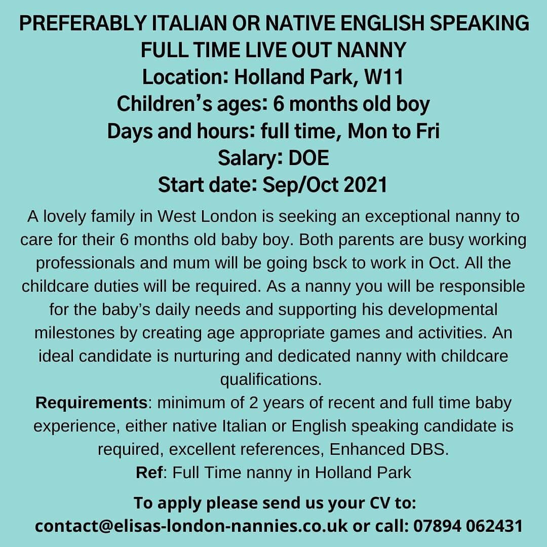 London Nanny Agency | Elisa's London Nannies