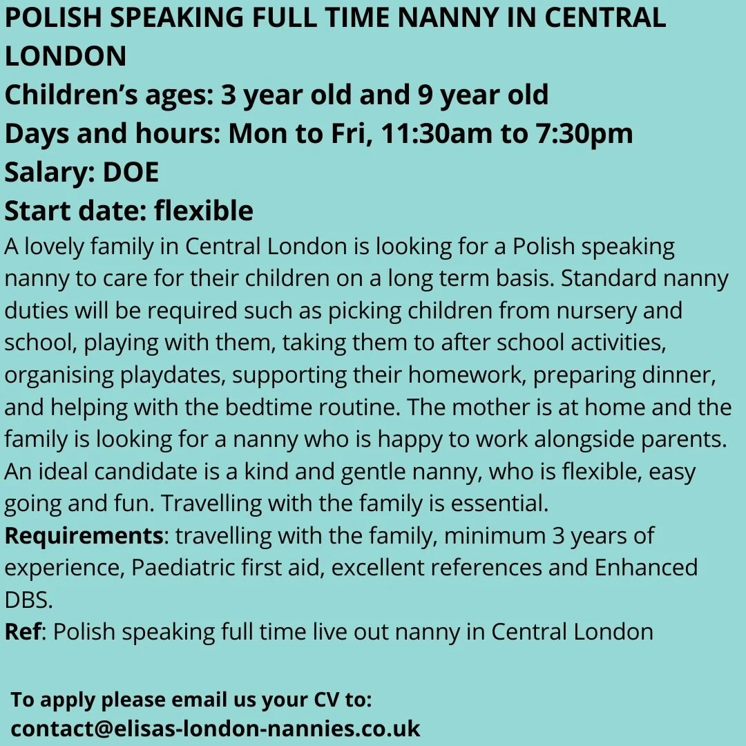 London Nanny Agency | Elisa's London Nannies