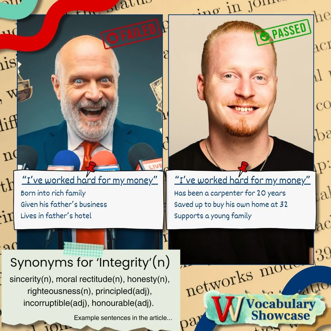 Synonyms for 'Integrity' |Vocabulary Showcase| — Wright English