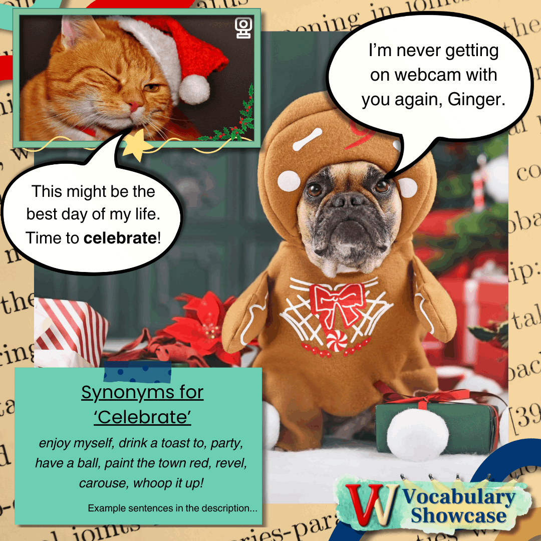 Synonyms for Celebrate |Vocabulary Showcase| — Wright English
