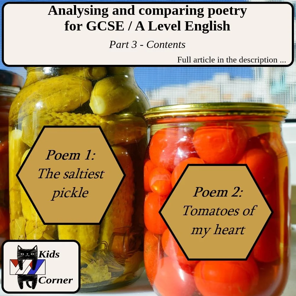 Kids Corner: Analysing and comparing Poems for GCSE - contents — Wright ...