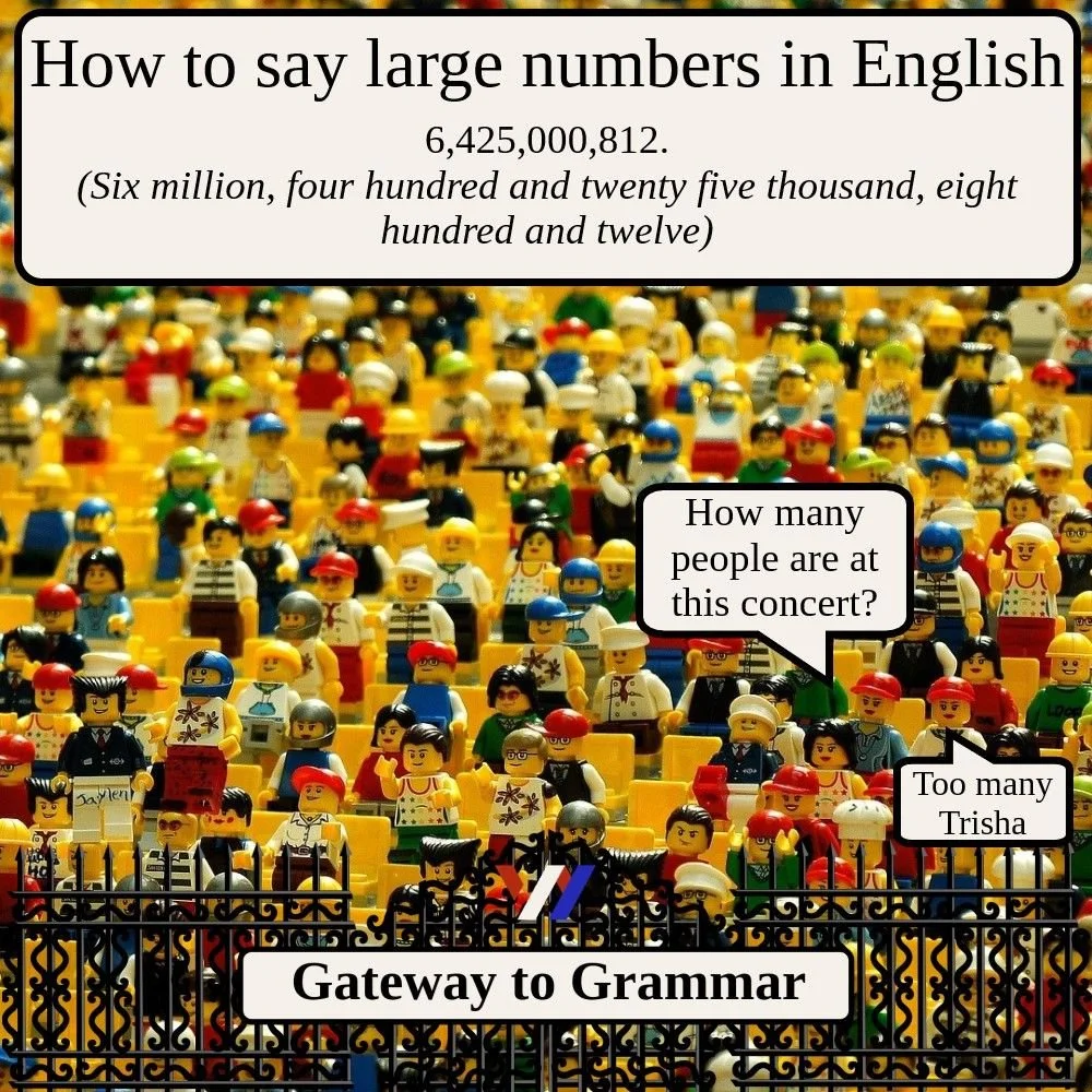 How to say large numbers in English |Gateway to Grammar| — Wright English