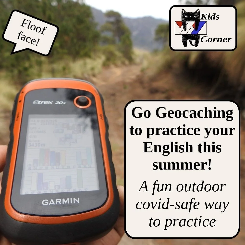 Practice English outdoors Geocaching |Kids Corner| — Wright English