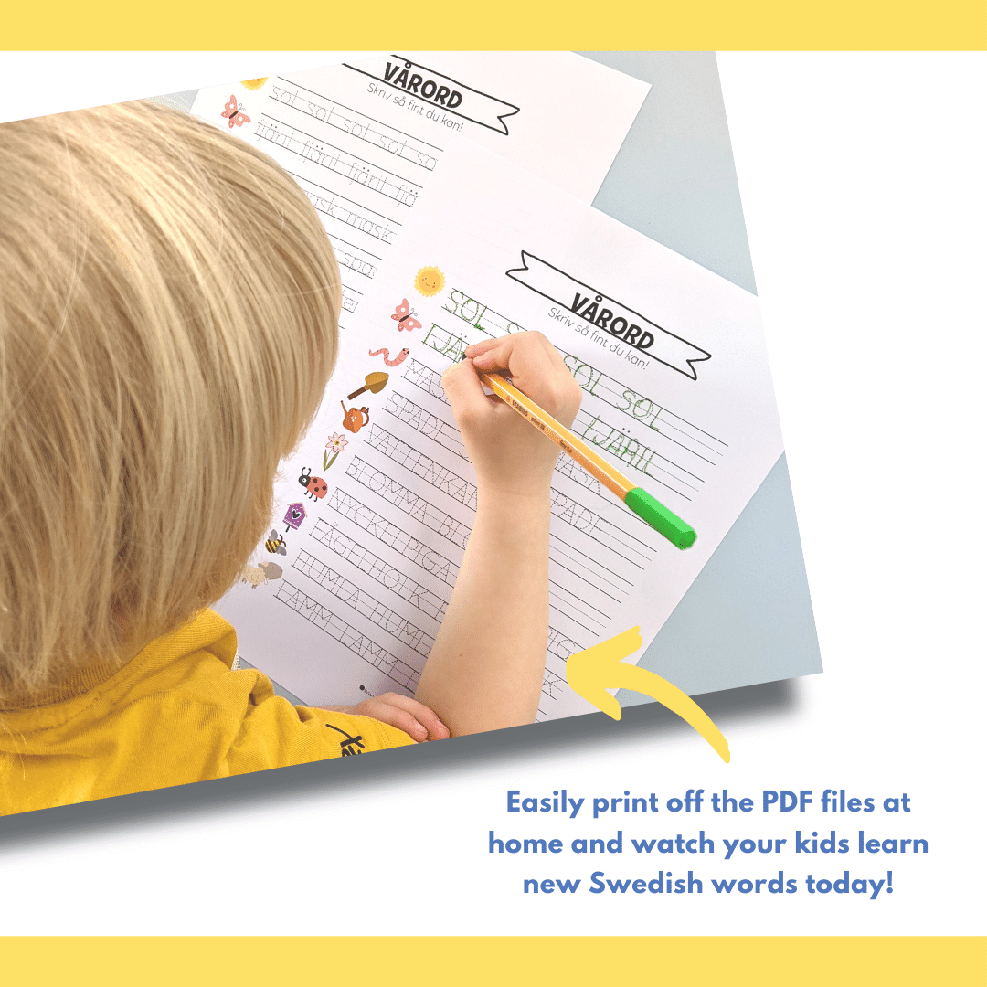 Swedish Spring Words and Language Activity Bundle PDF — Swenglish Life