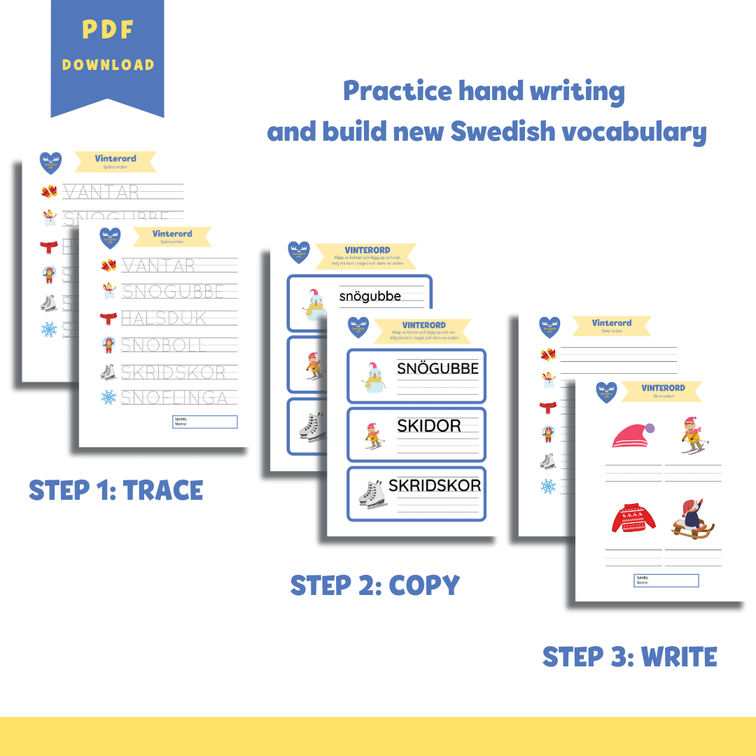 Swedish Verbs Activity and Vocab Kit PDF (ages 4+) — Swenglish Life