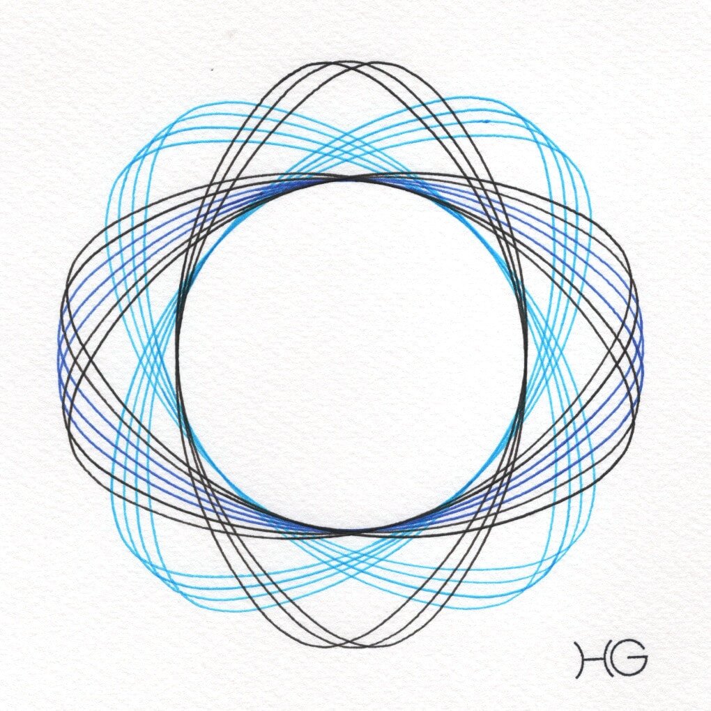 Original contemporary geometric circle art, works on paper. Create ...