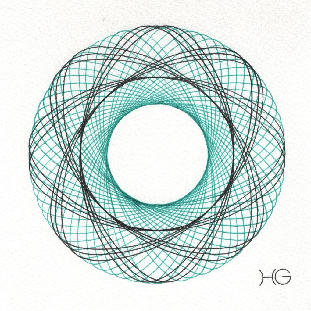 Original contemporary geometric circle art, works on paper. Create ...
