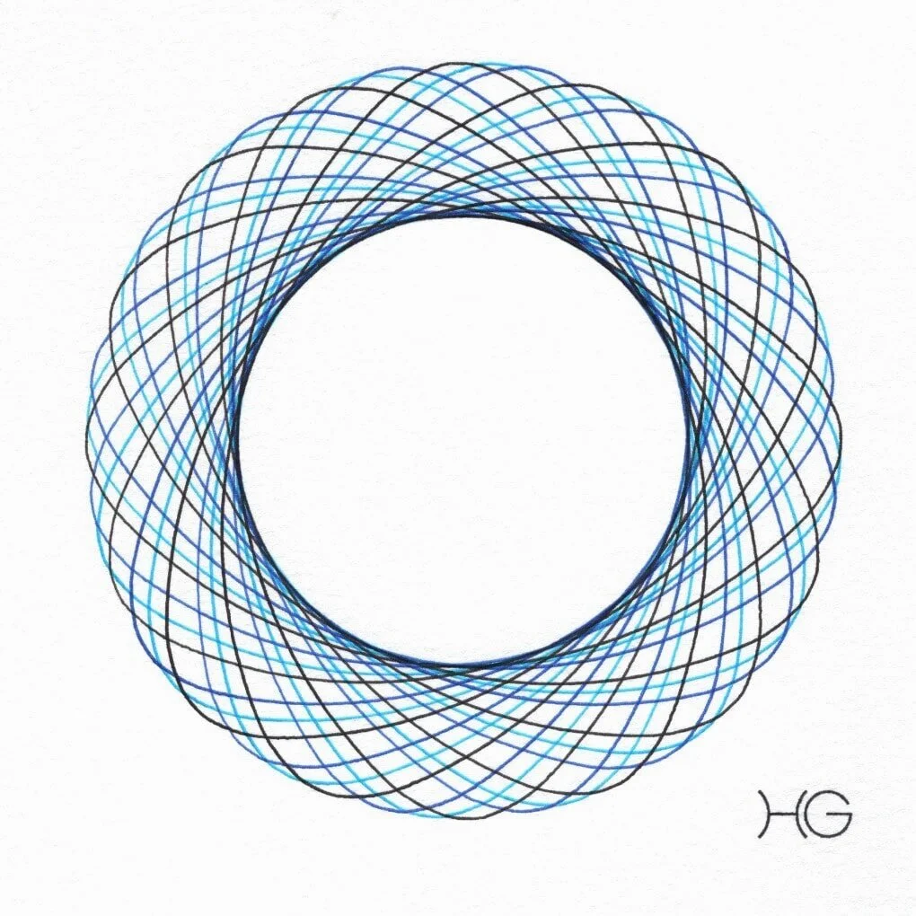 Original contemporary geometric circle art, works on paper. Create ...