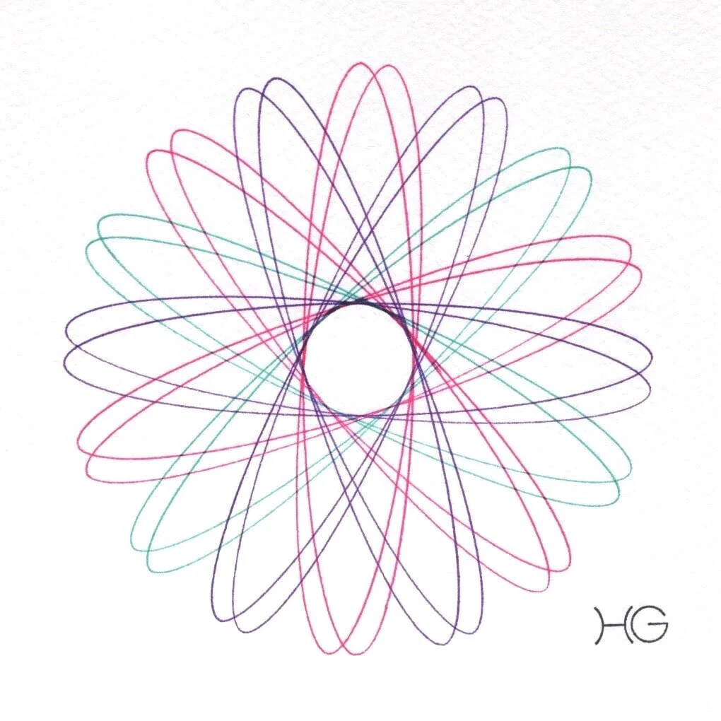 Original contemporary geometric circle art, works on paper. Create ...