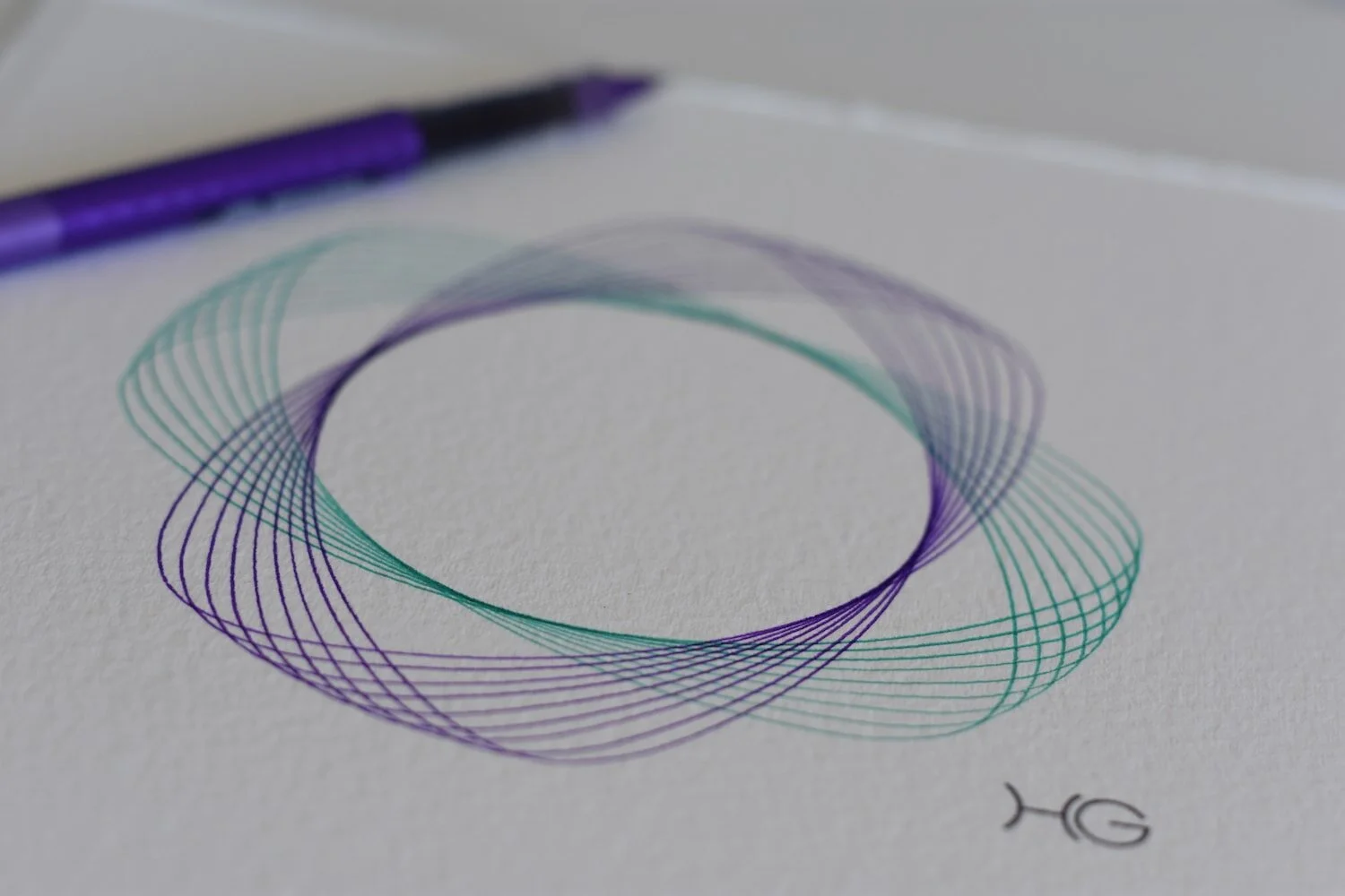 Original contemporary geometric circle art, works on paper. Create ...