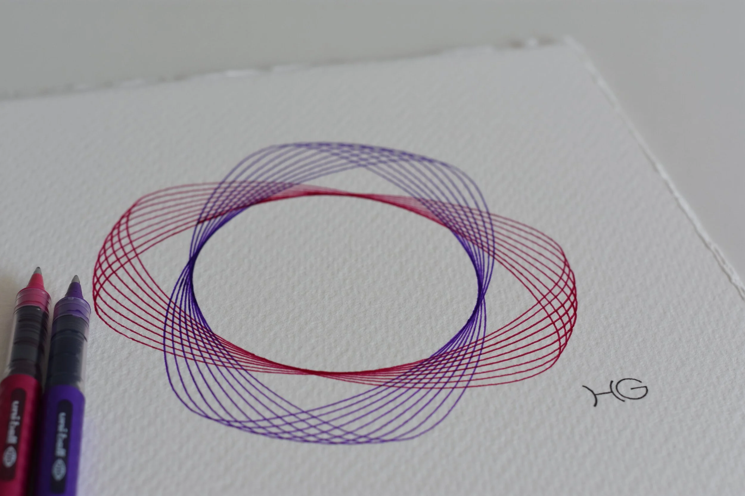 Original contemporary geometric circle art, works on paper. Create ...