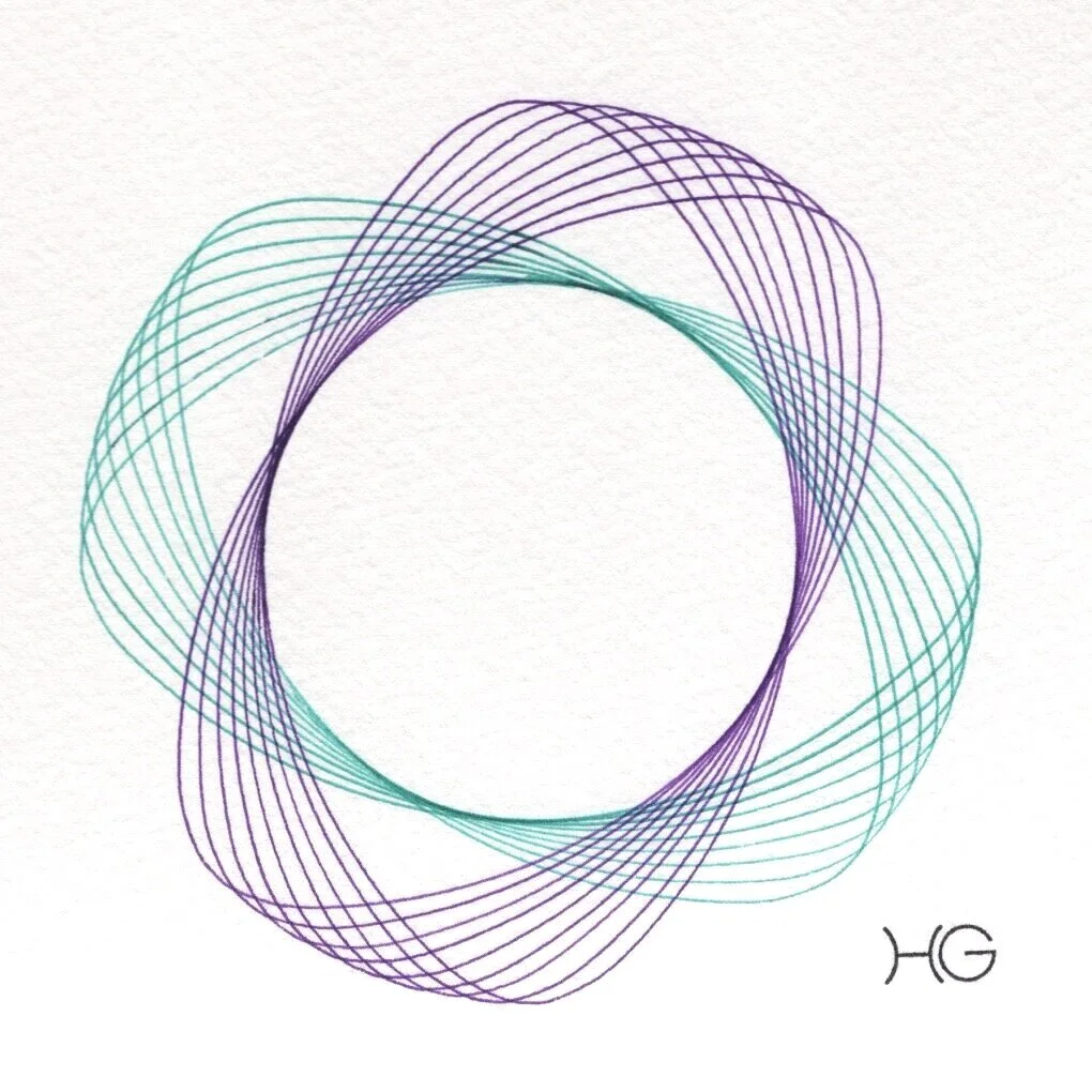 Original contemporary geometric circle art, works on paper. Create ...