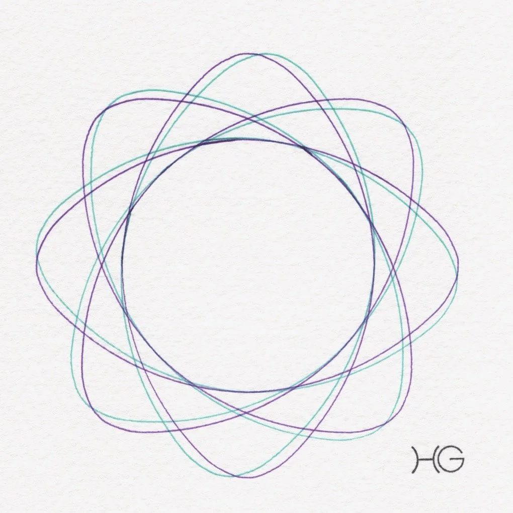 Original contemporary geometric circle art, works on paper. Create ...