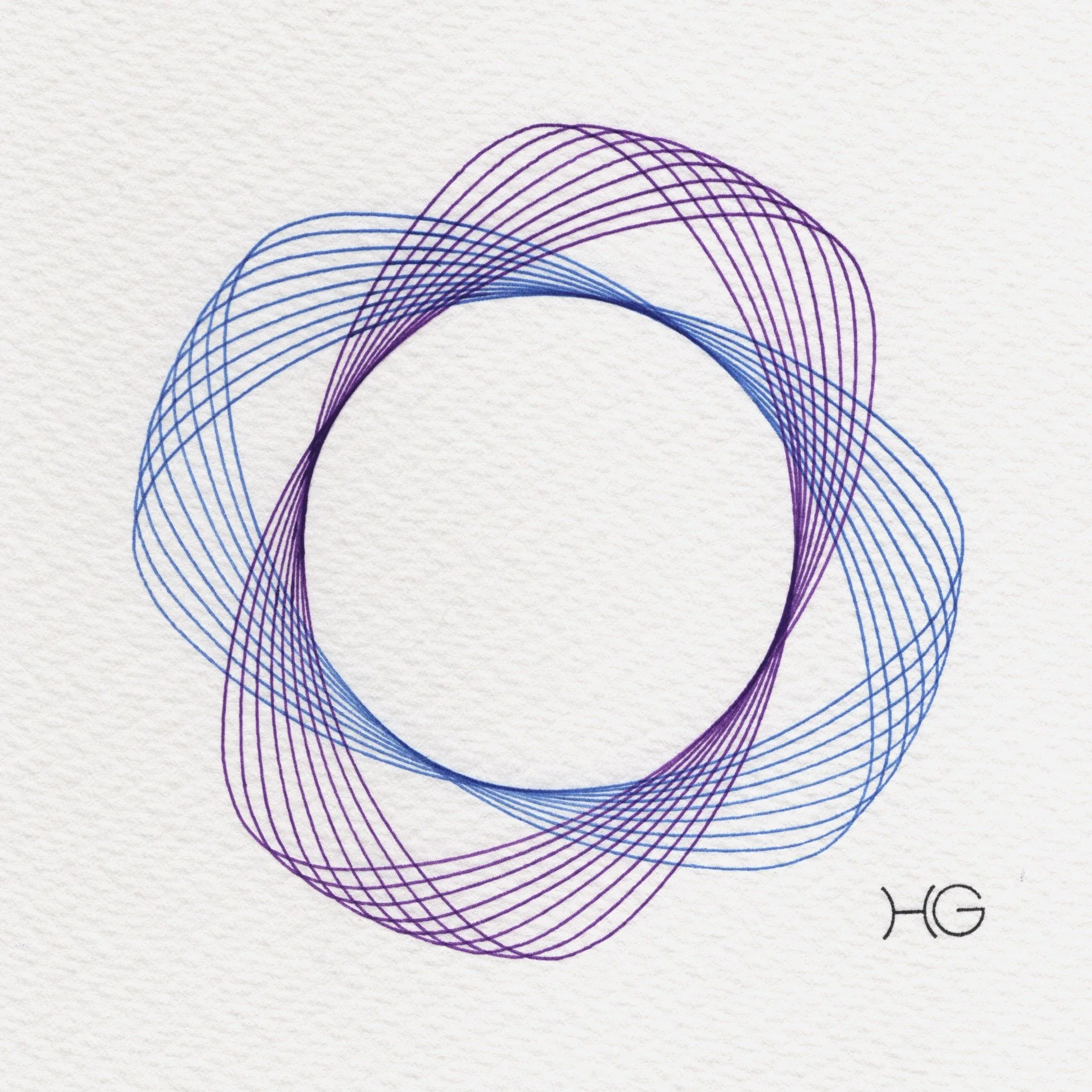 Original contemporary geometric circle art, works on paper. Create ...