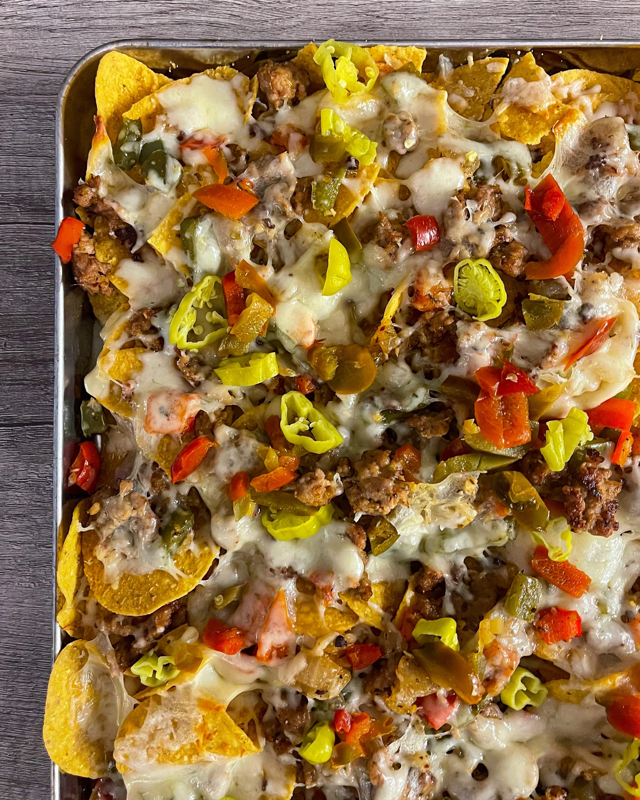 Sausage and Pepper Nacho — Cooking with Rocco