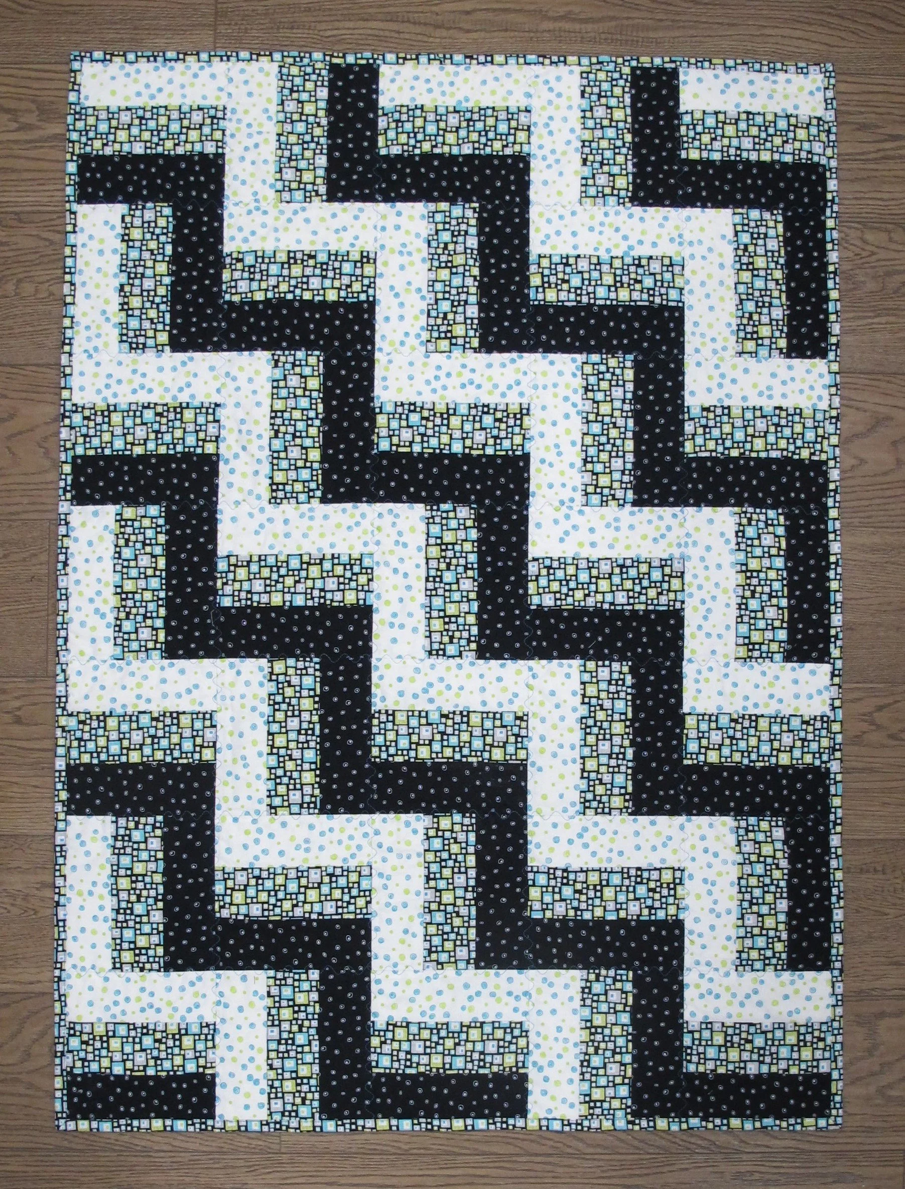 Easy Rail Fence Quilt Pattern Free Printable - Pattern & Stencils