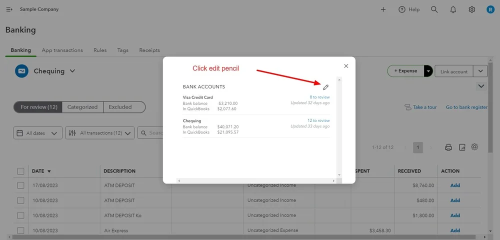 QBO Tech Tip - Reorder Bank Feed Accounts And Collapse — Calmwaters Cloud Accounting Resources