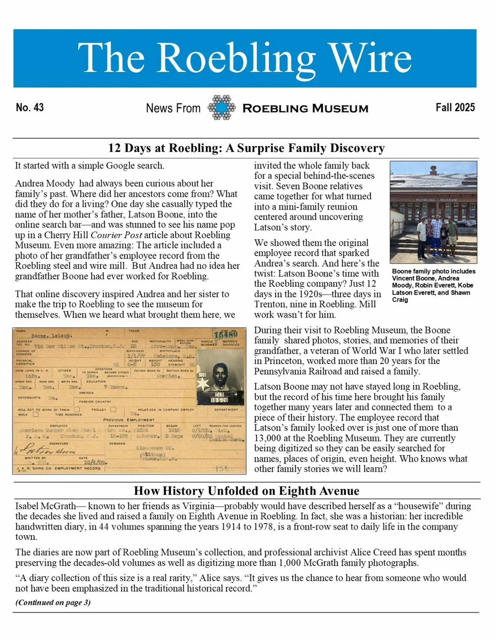 Newsletters — Roebling Museum