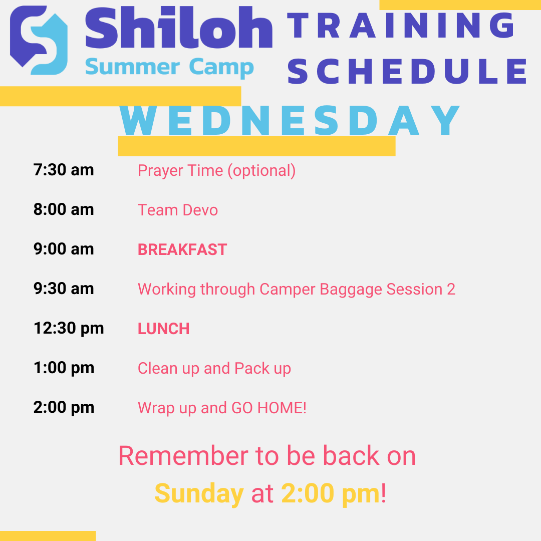 Training Camp Schedule | Shiloh