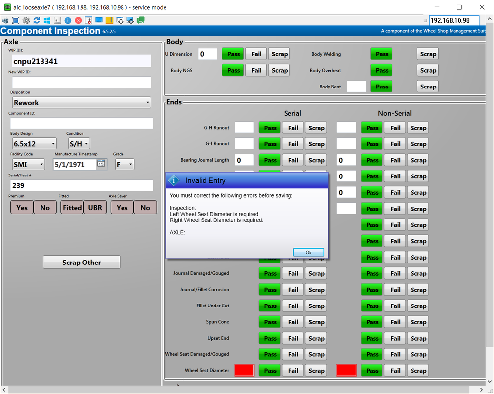 Component Inspection — AIC Rail