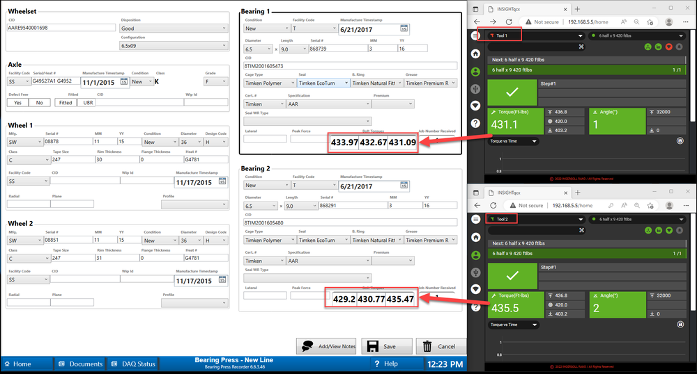 Bearing Press Recorder — AIC Rail
