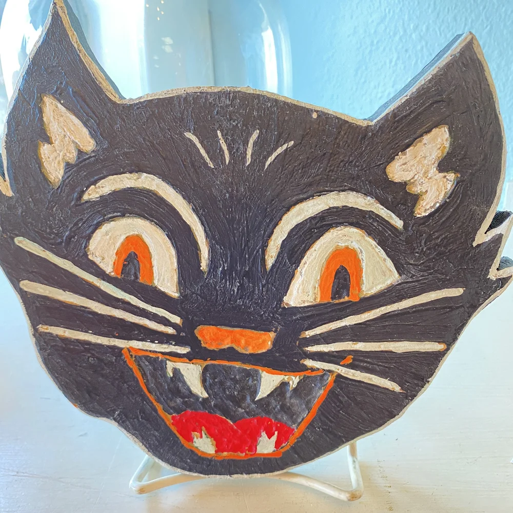 Vintage Halloween Cat Face