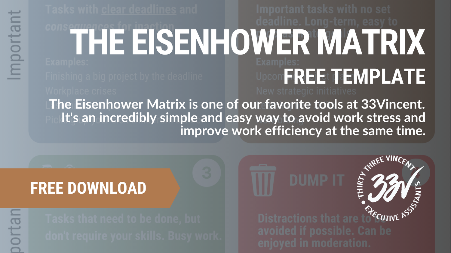 The Eisenhower Matrix: Free Template — 33Vincent