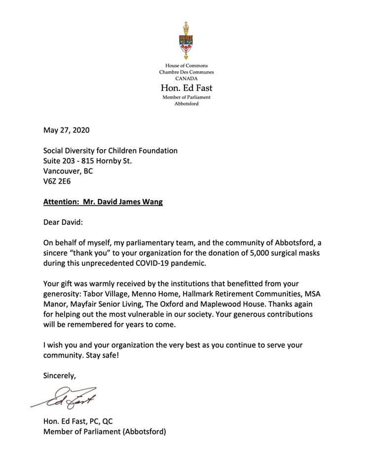 Appreciation Letters from the Parliament of Canada — Social Diversity ...