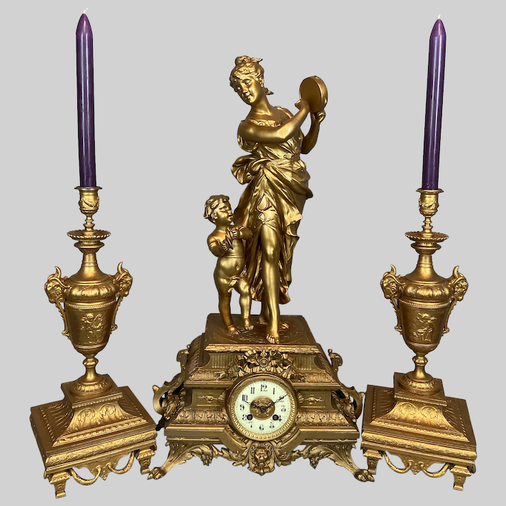 Beautiful Antique French Empire Clock Gilded Bronze 1810 — OSMAN ANTIQUE