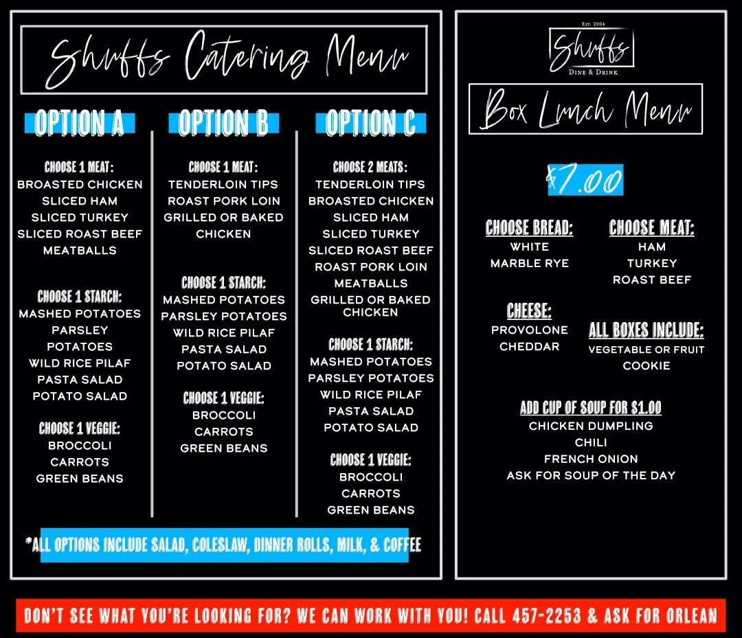 Catering — Shuffs Last Resort