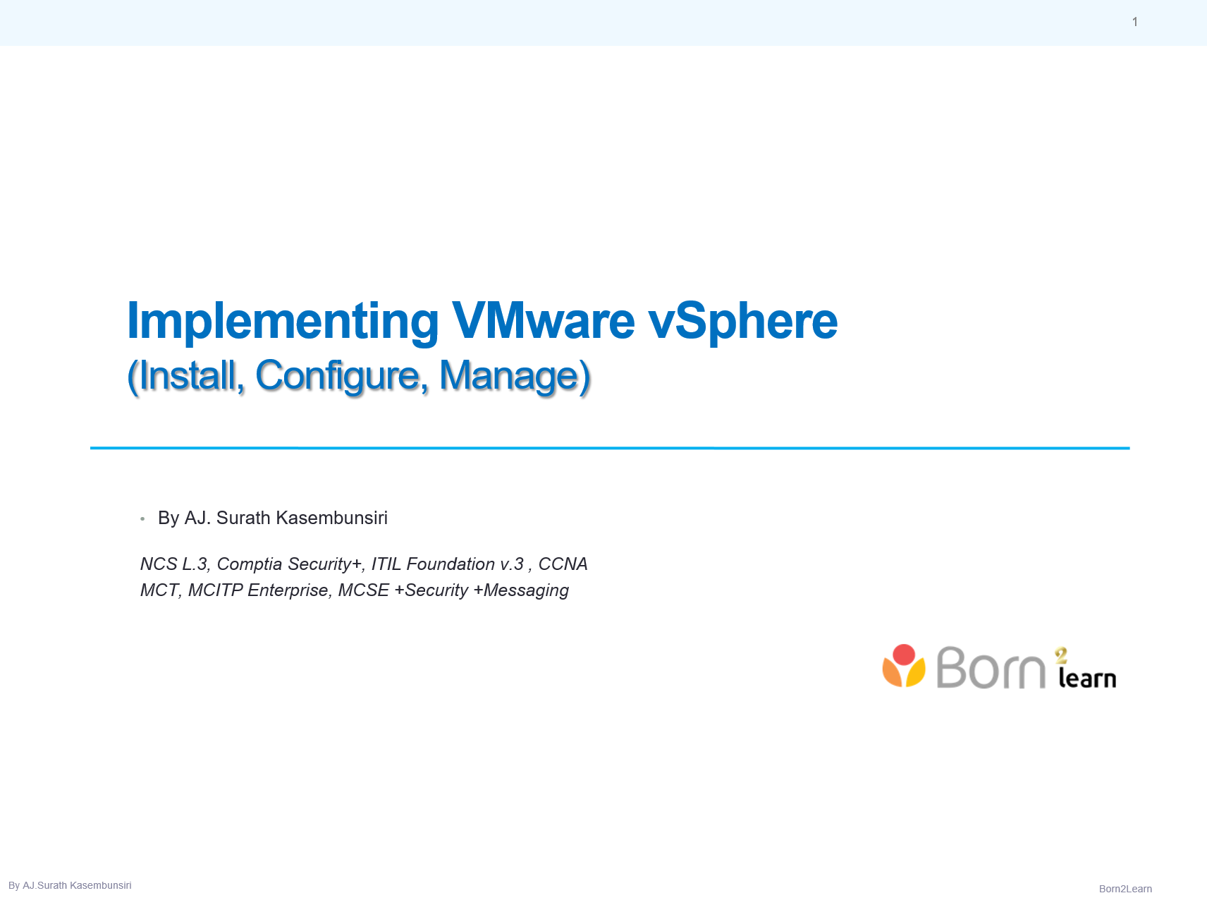 Course: Implementing VMware vSphere v.7 (Install, Config, Manage) — Born2Learn