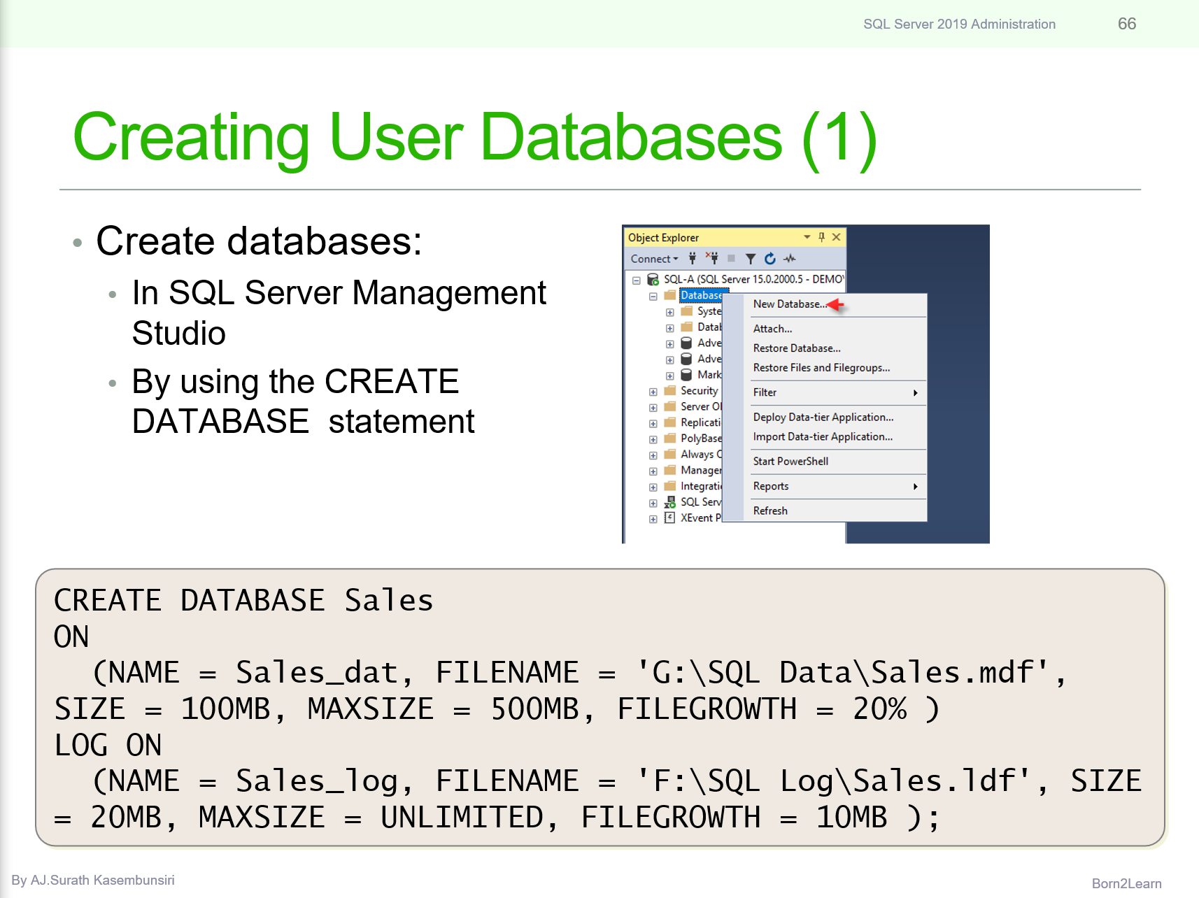 อบรม SQL Server สำหรับผู้ดูแลระบบ — Born2Learn