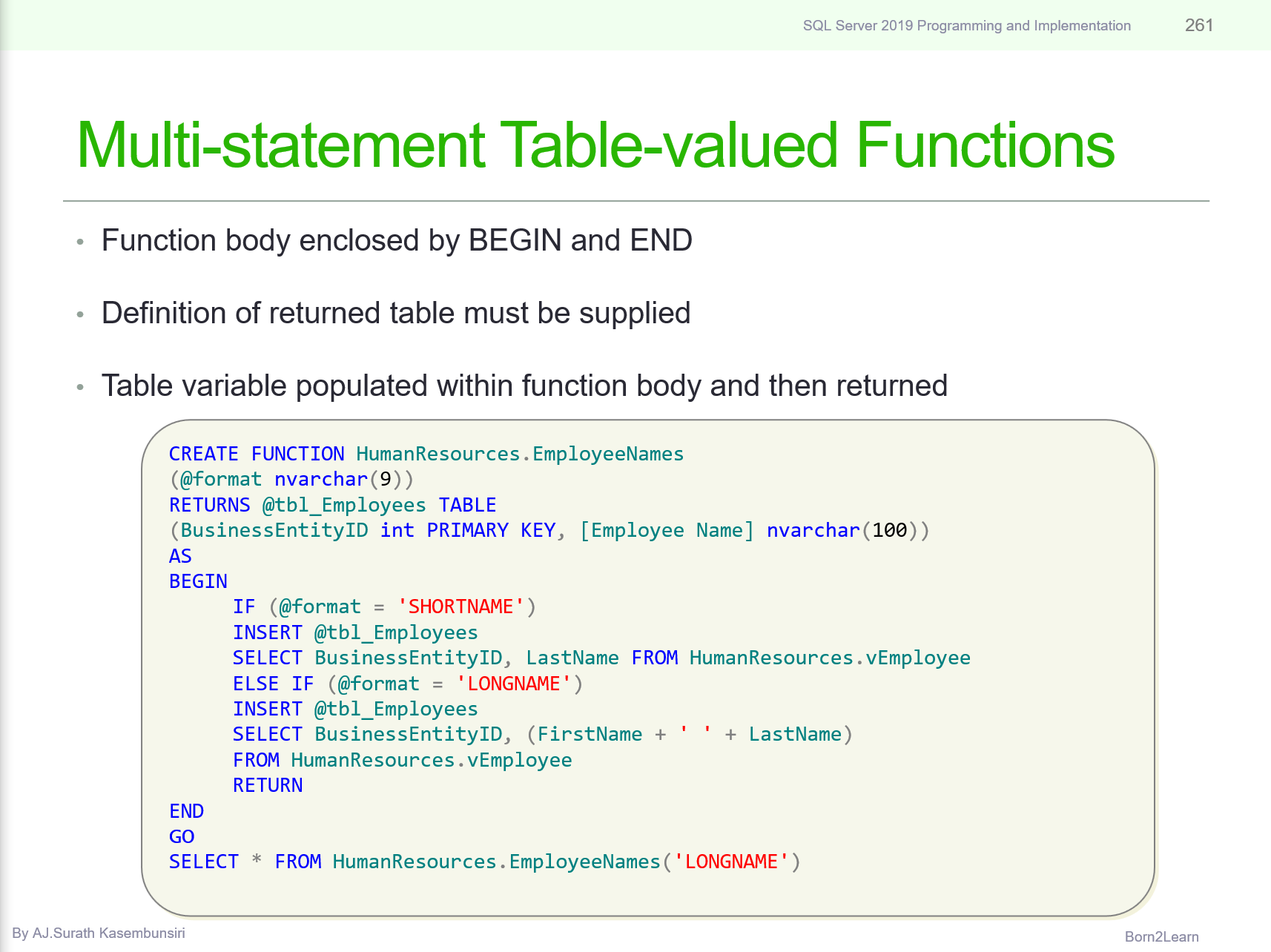 อบรม SQL Server for Developer — Born2Learn