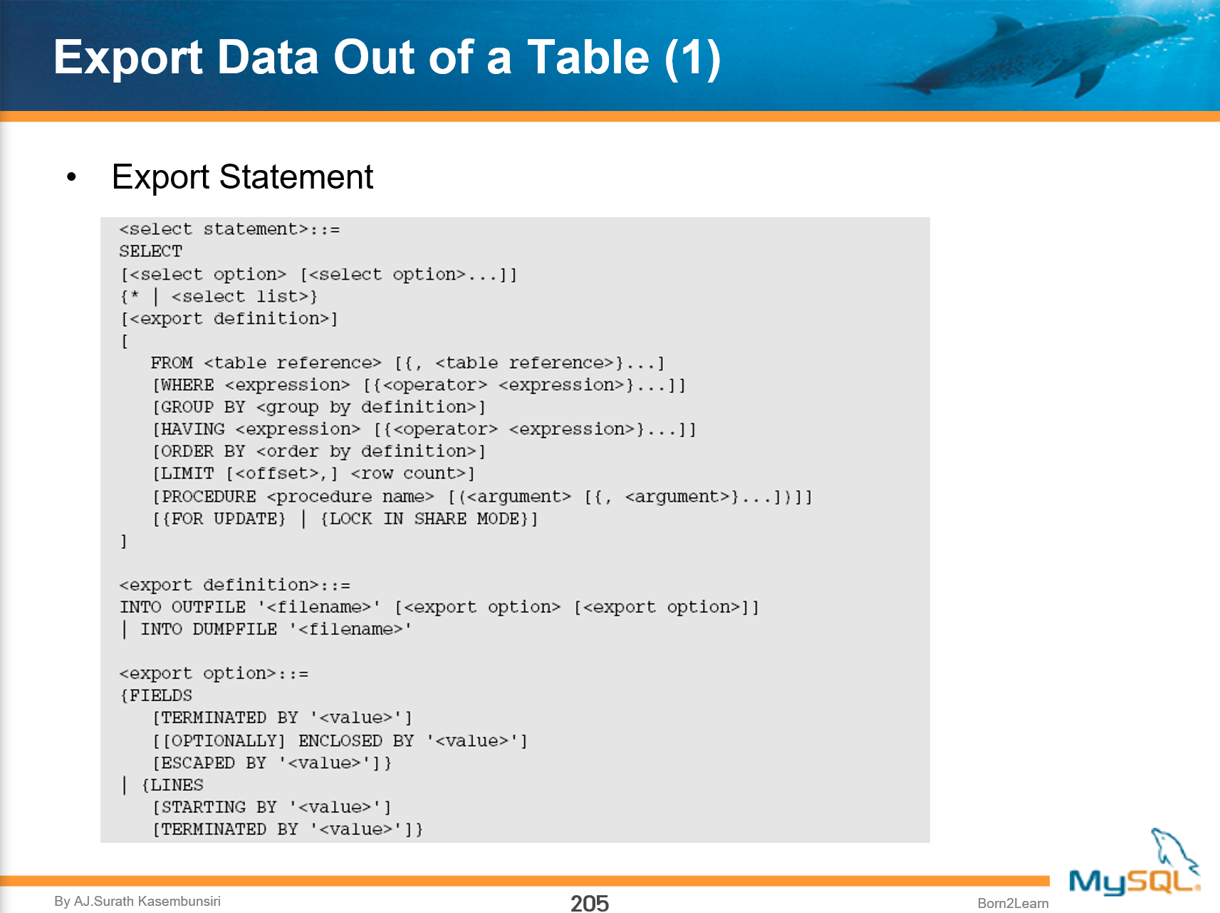 อบรม MySQL สำหรับ DBA — Born2Learn