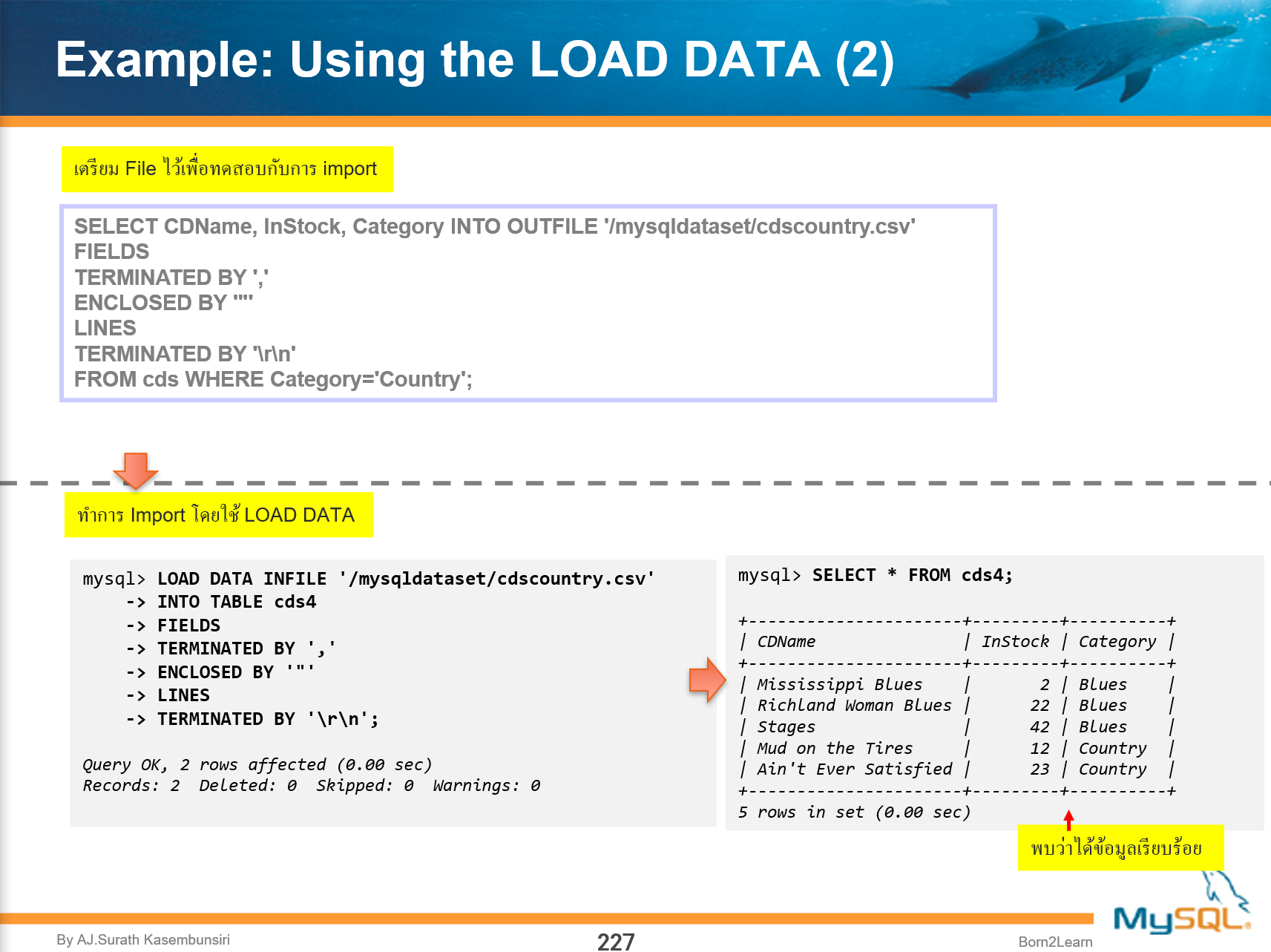 อบรม MySQL สำหรับ DBA — Born2Learn