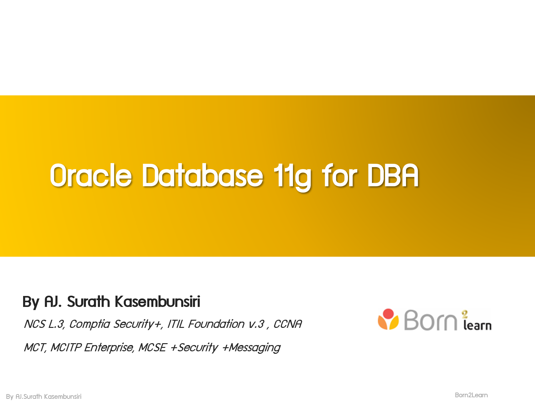 อบรม Oracle Database สำหรับ DBA มืออาชีพ — Born2Learn