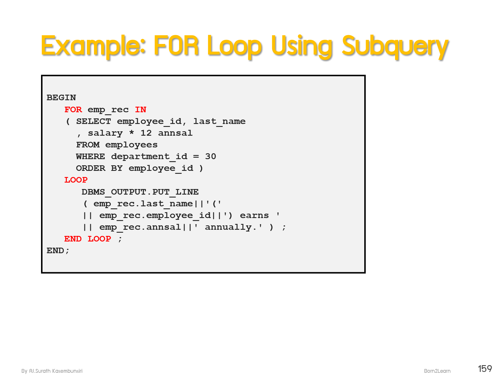 อบรม Oracle PL/SQL Programming — Born2Learn