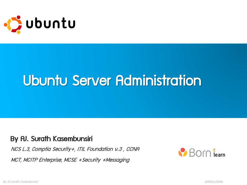 อบรม Ubuntu Server for Admin — Born2Learn