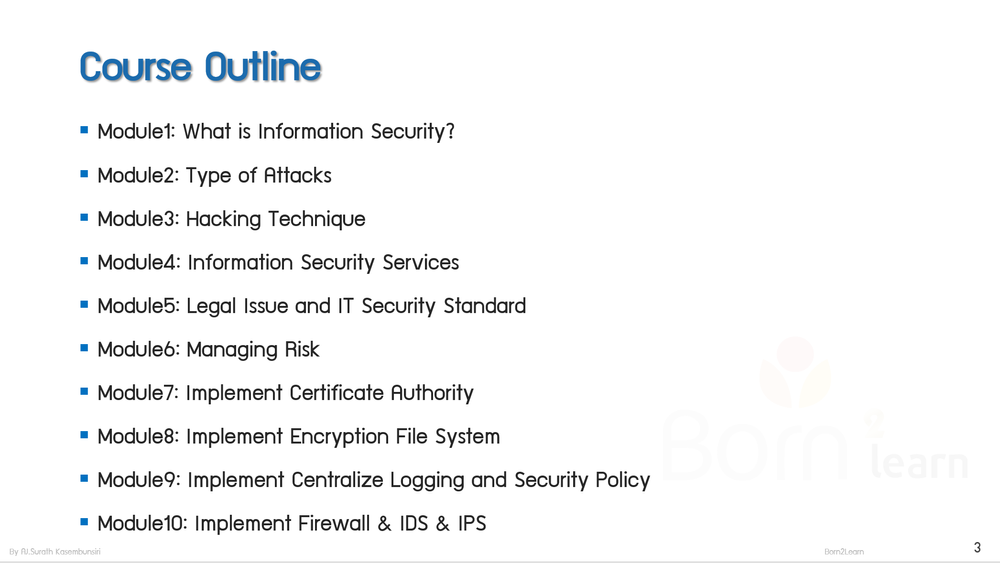 อบรม Cyber Security for IT Professional — Born2Learn