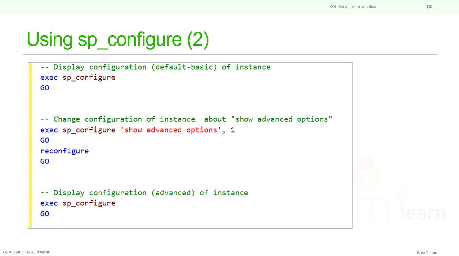 อบรม SQL Server สำหรับผู้ดูแลระบบ — Born2Learn
