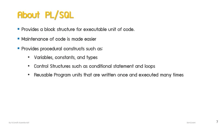 อบรม Oracle PL/SQL Programming — Born2Learn