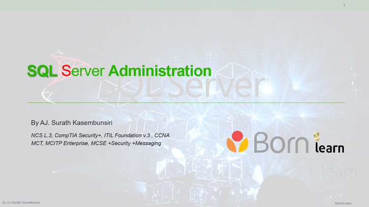 อบรม SQL Server สำหรับผู้ดูแลระบบ — Born2Learn