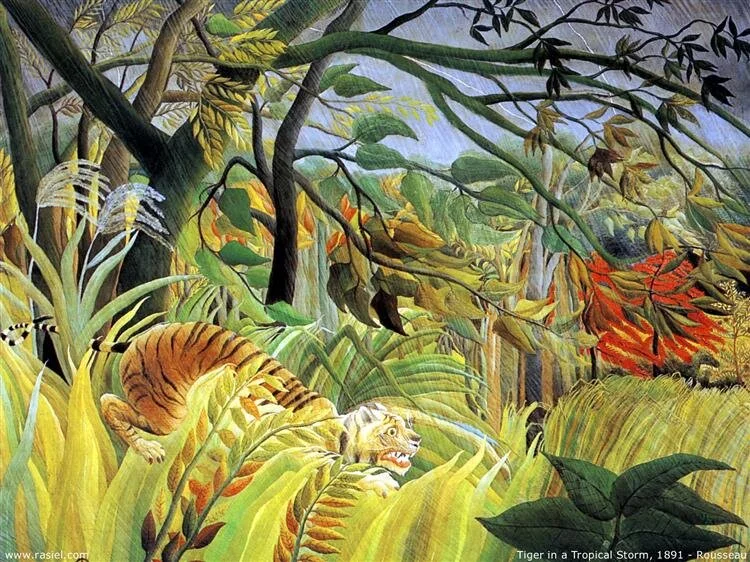 Art Lesson w/ Ms. Jennifer: Henri Rousseau Inspired Tiger Collage ...
